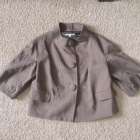 Gianni Bini | Jackets & Coats | Ladies Suit Jacket Brown Herringbone ...